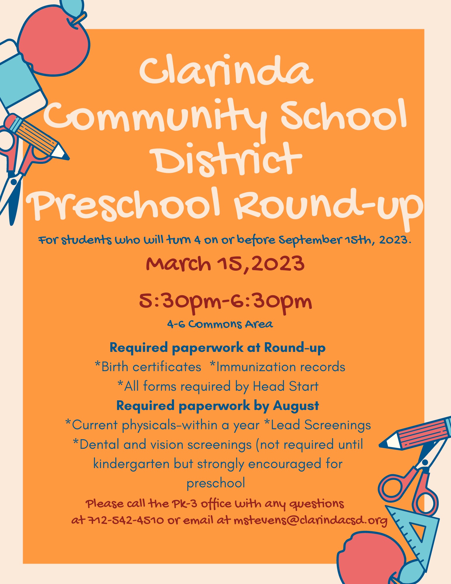 Clarinda CSD - Preschool Round-up